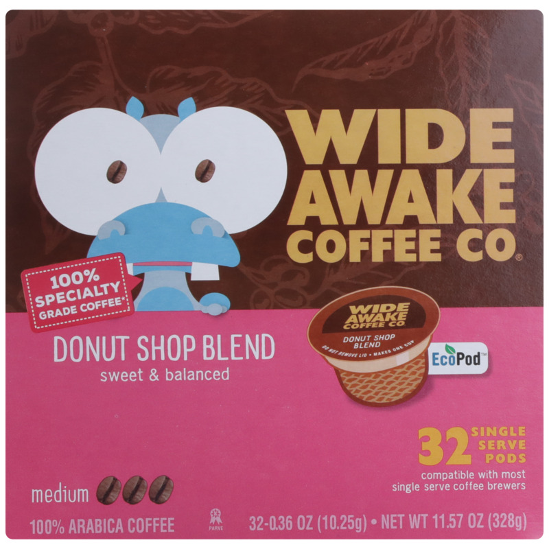 Medium Roast Donut Shop Blend 100% Arabica Coffee Single Serve Pods ...